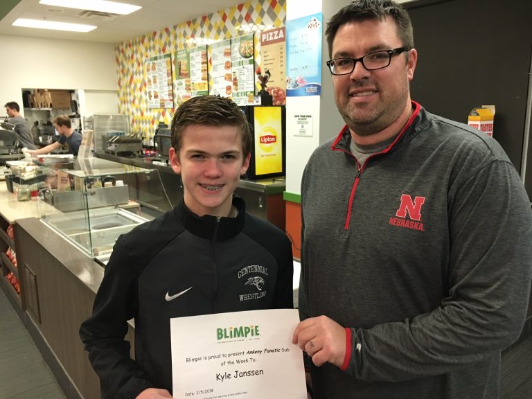 Blimpie Sub of the Week: Kyle Janssen, Ankeny Centennial wrestling