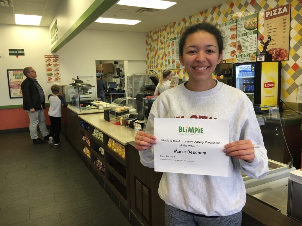 Blimpie Sub of the Week: Marie Beecham, Ankeny girls’ tennis